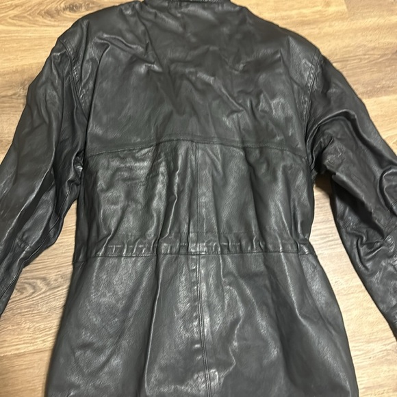 Iou | Jackets & Coats | Vtg Iou Leather Toggle Zipper Black Leather ...